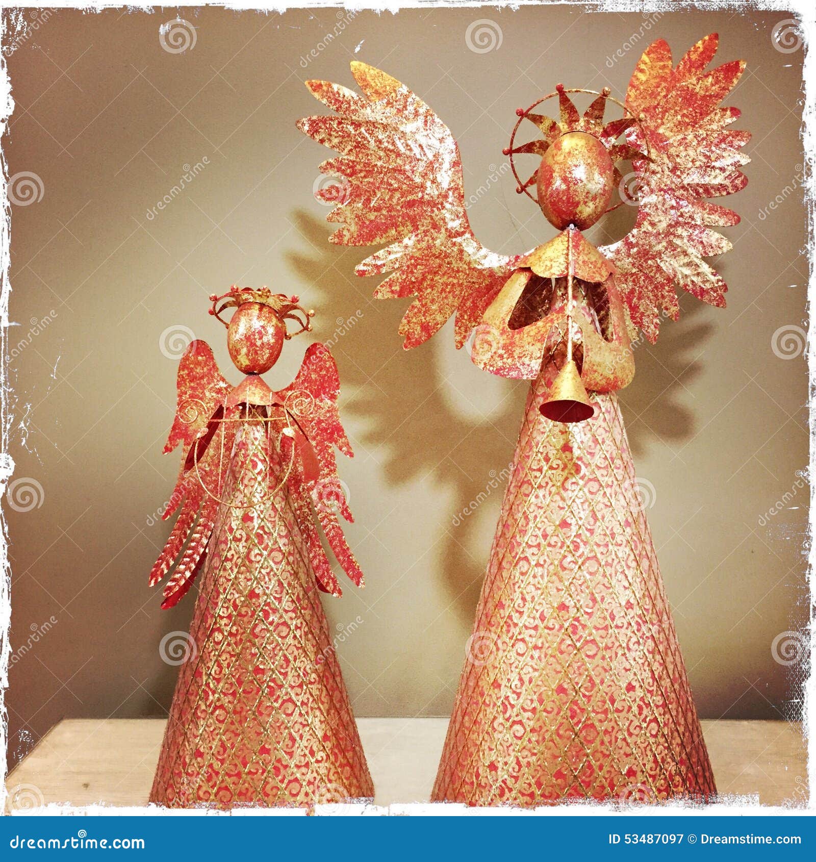 Two angels stock image. Image of small, metal, decorations - 53487097