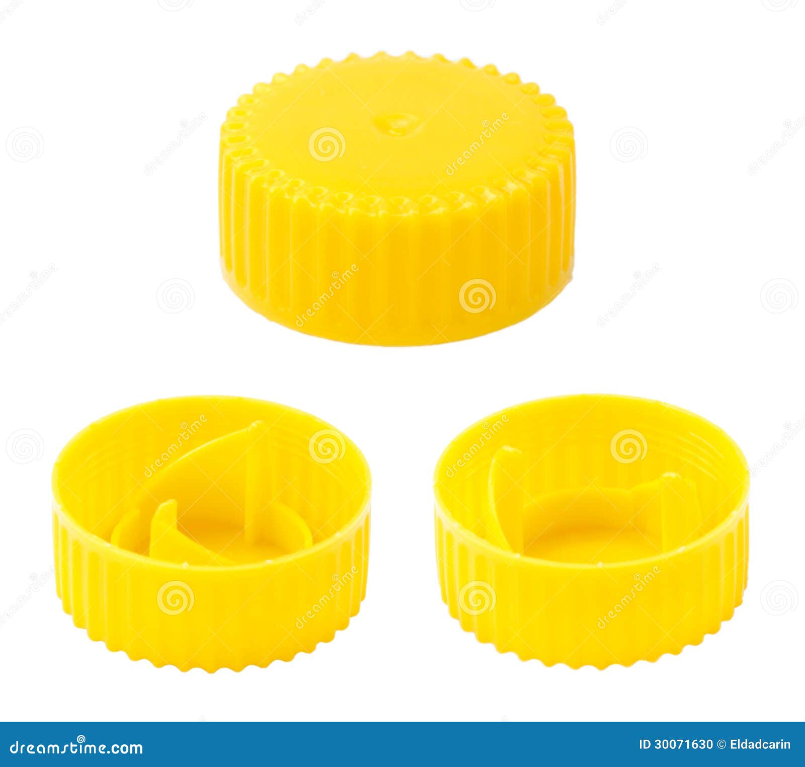 Isolated Yellow Plastic Bottle Caps Stock Photo - Image of recycling ...