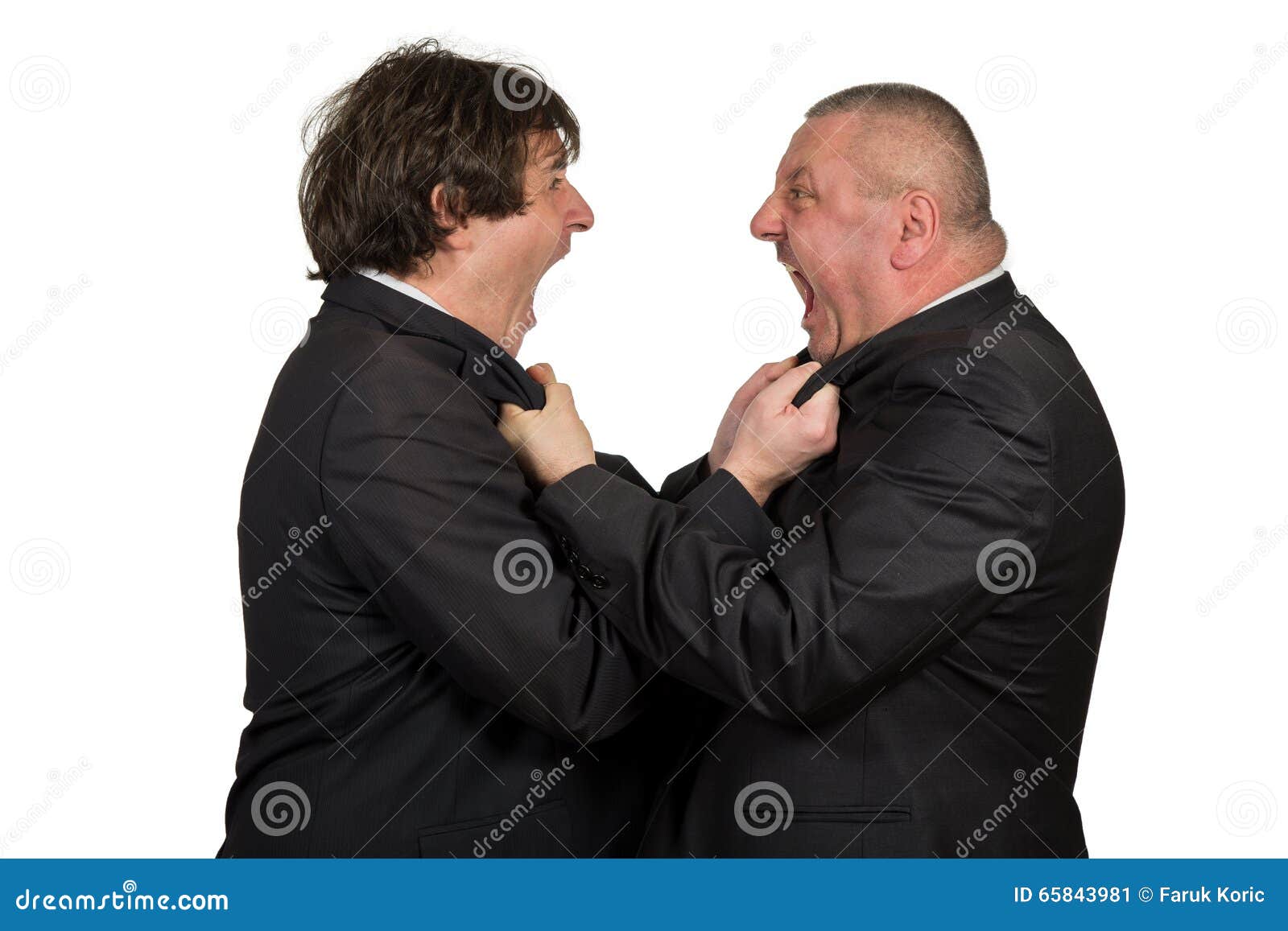 Two Angry Business Colleagues during an Argument, Isolated on White ...