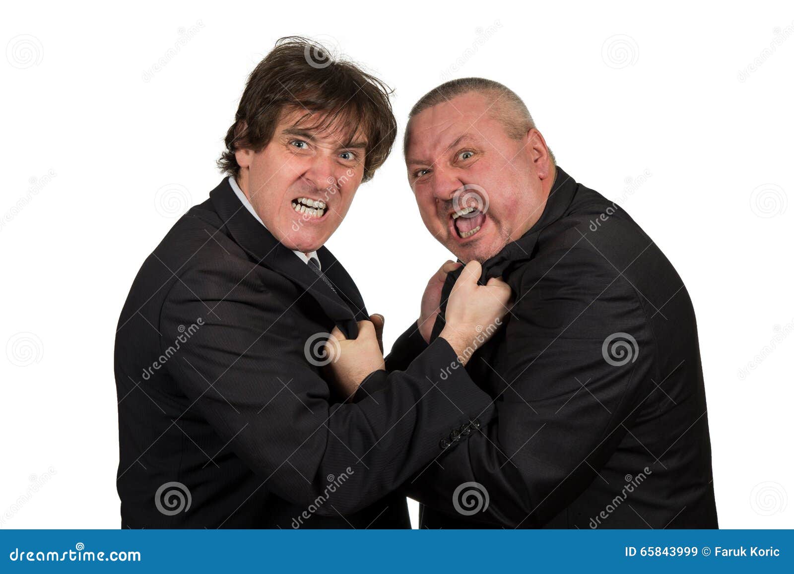 Two Angry Business Colleagues during an Argument, Isolated on White ...