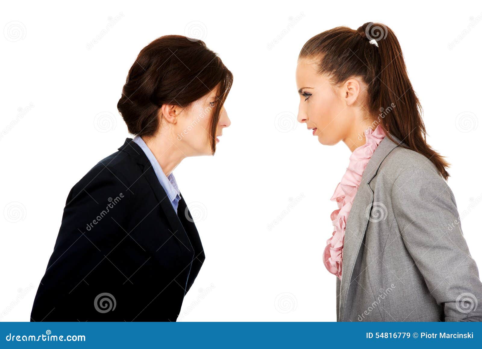 Two Angry Businesswomans Face To Face. Stock Image - Image of serious ...