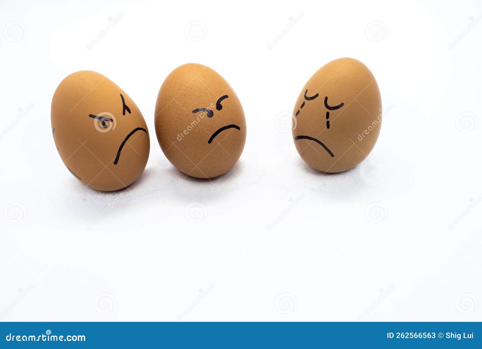 Two Angry Eggs and One Worried Stock Image - Image of face, creative ...