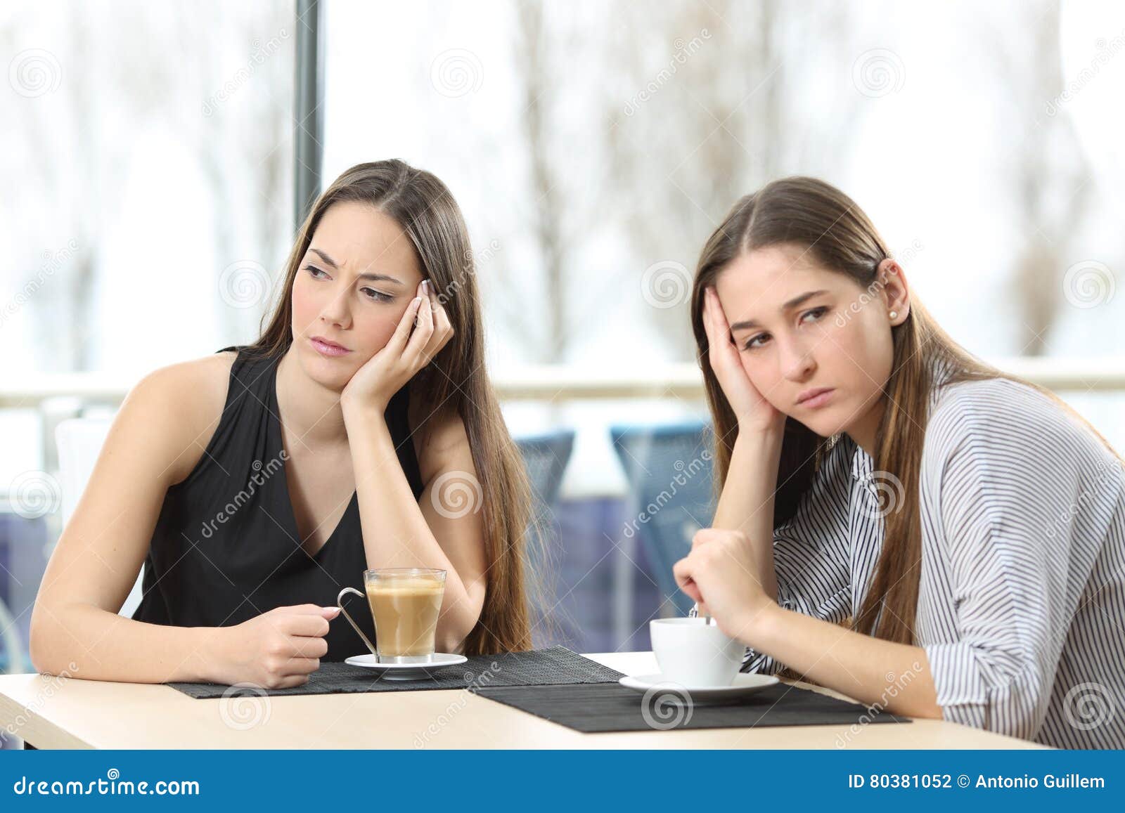 Two Angry Friends after Argument Stock Photo - Image of coffee ...
