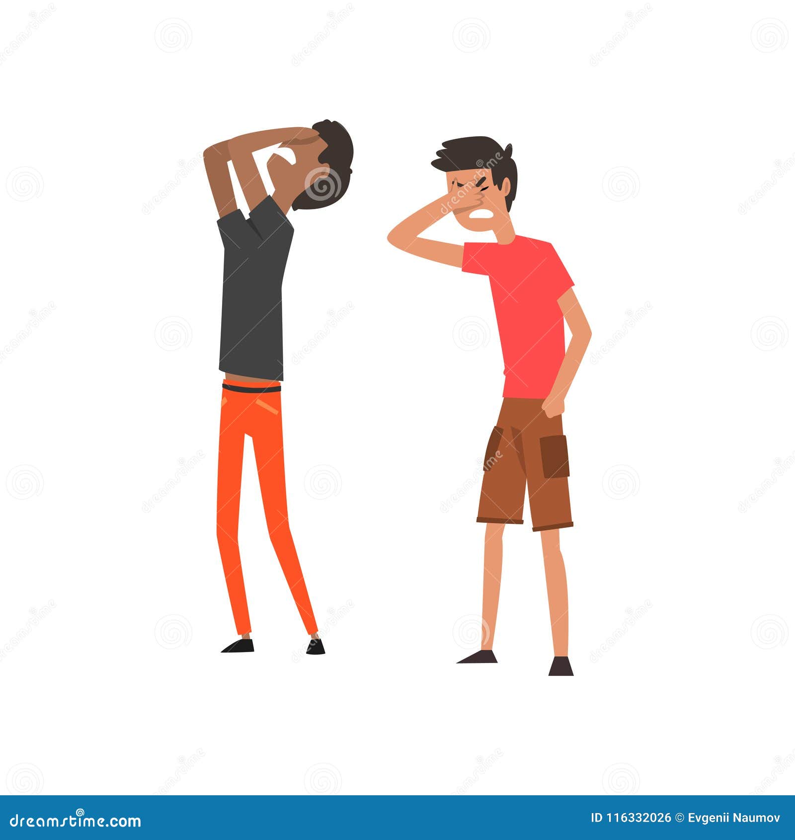 Two Angry Men Arguing with Each Other Vector Illustration on a White ... Two Angry Men Arguing with Each Other Vector Illustration on a White ...