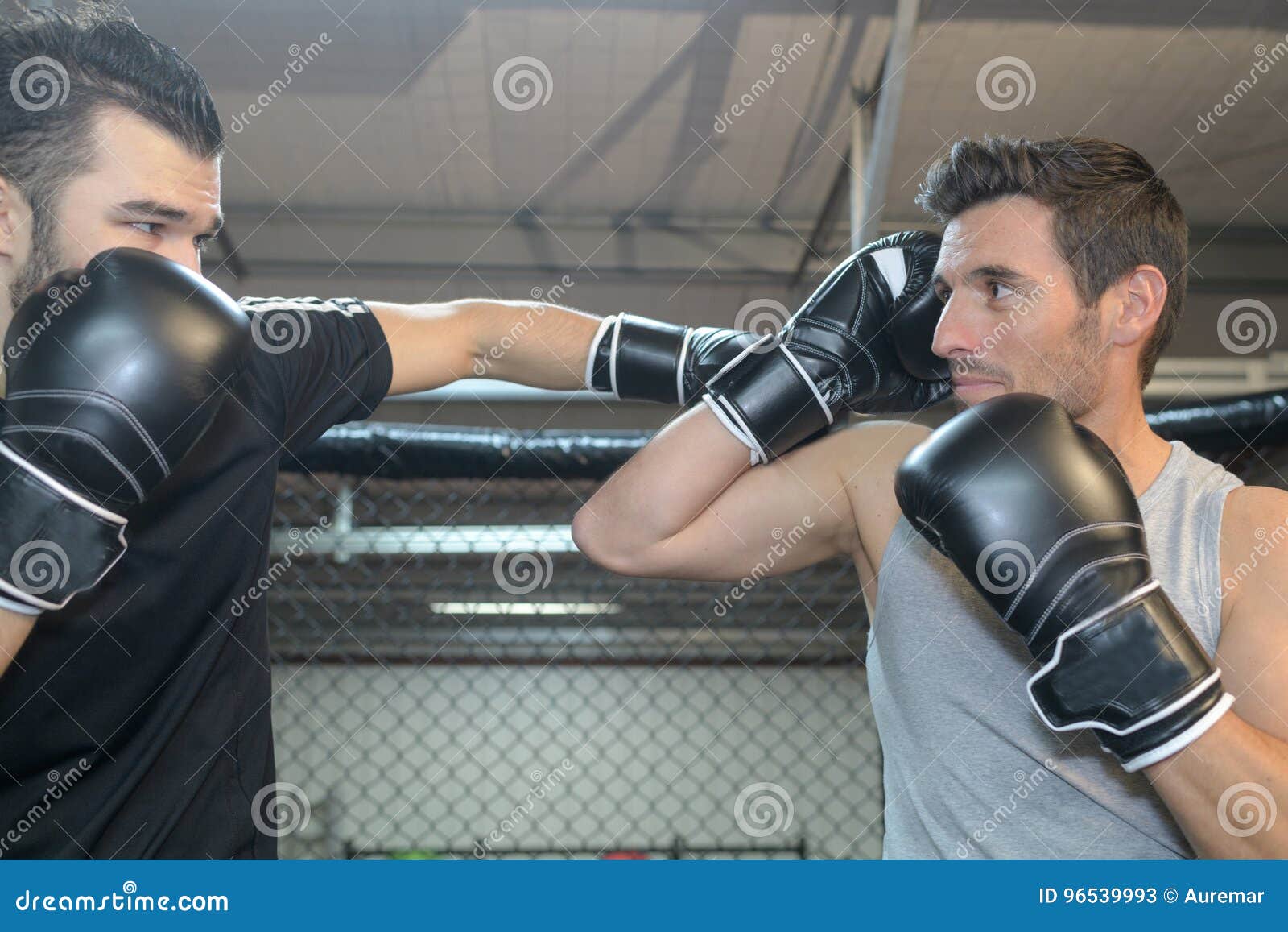 Two Angry Men Boxing on Ring Stock Image - Image of blue, adult: 96539993