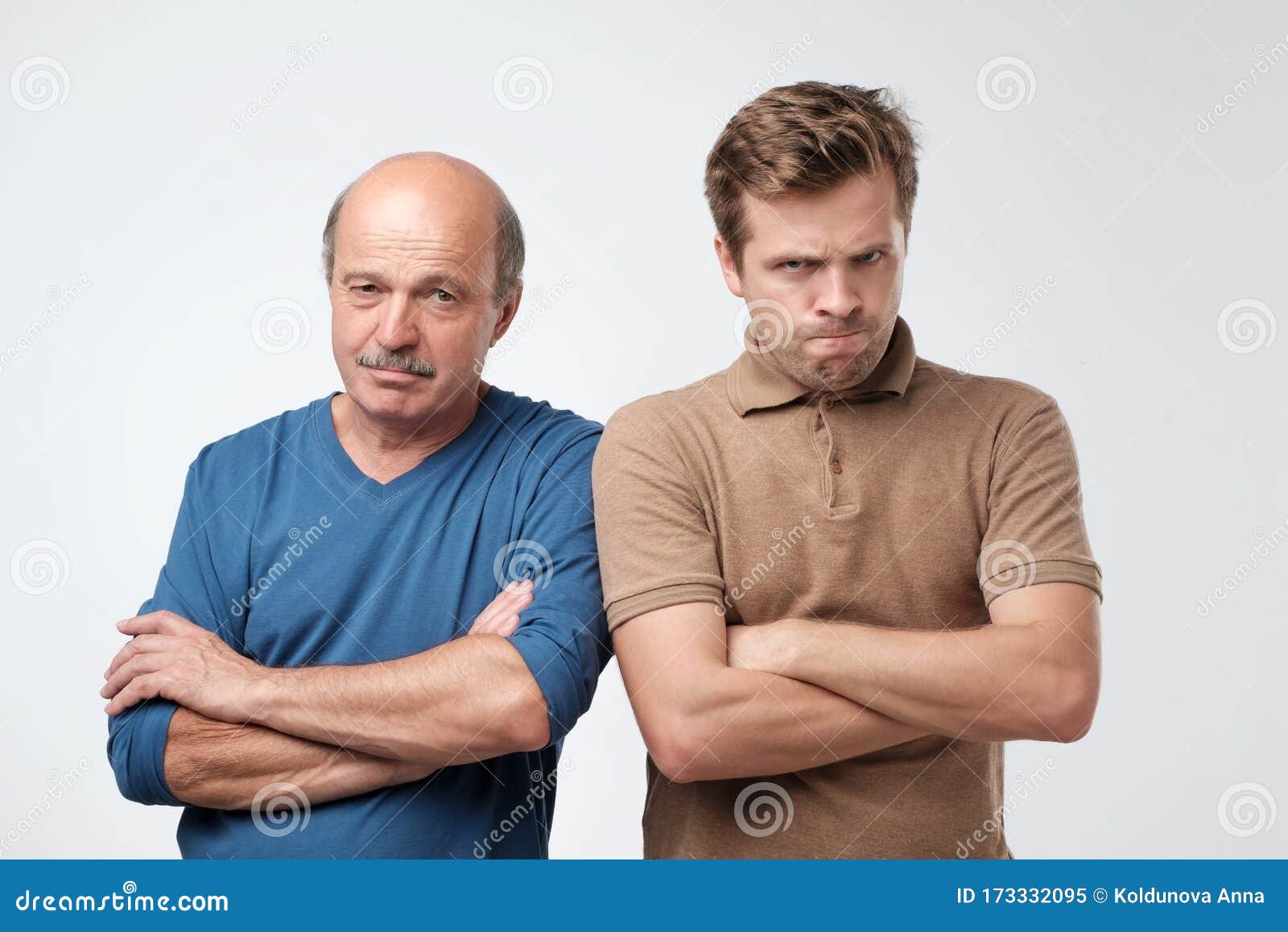 Two Angry Men Father and Son Having Angry Grumpy Feeling Stock Image ...