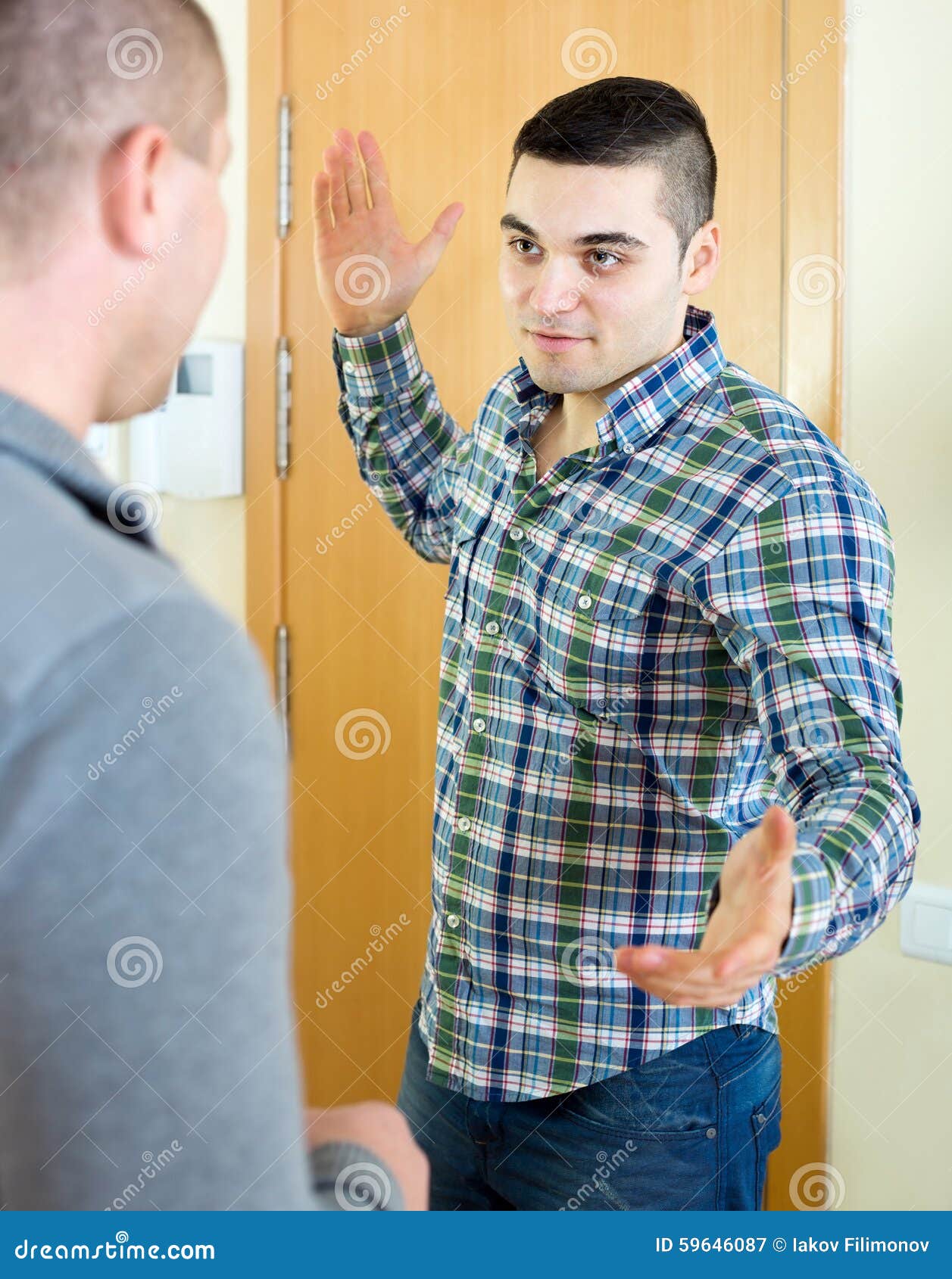 Two angry men stock image. Image of caucasian, apartment - 59646087