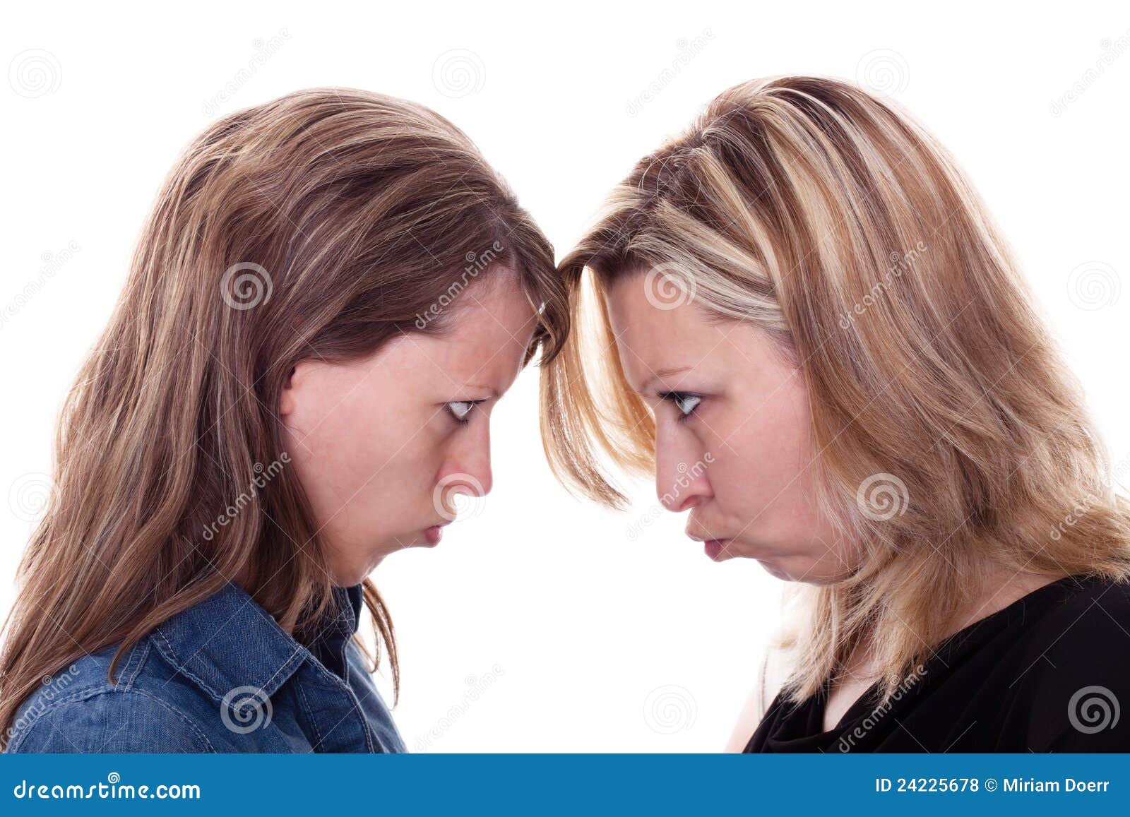 Two Angry Woman Faces Each Other Stock Photo - Image of people, cute ...
