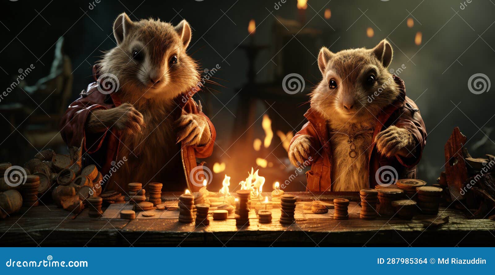 Two Animals Playing Chess Together Stock Illustration - Illustration of ...