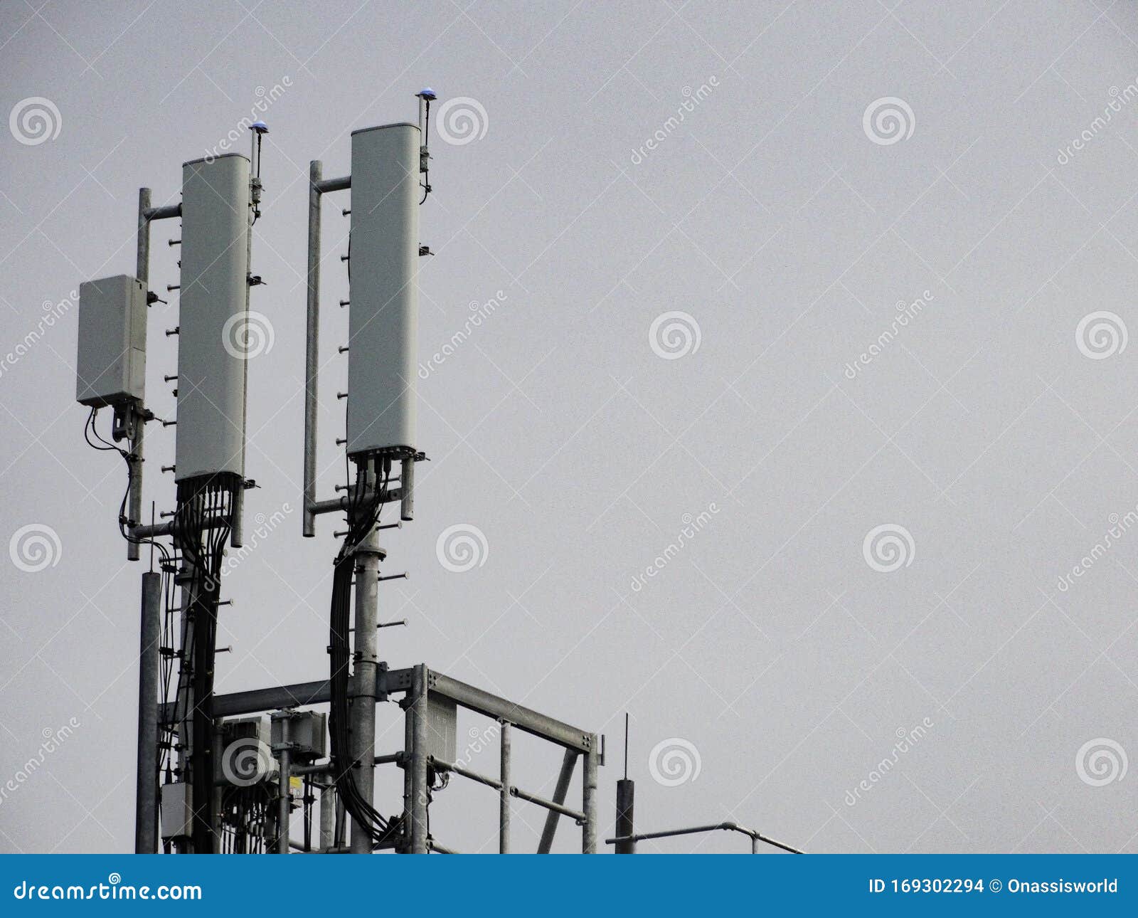 Two Antenna Telecommunications Repeaterrs Stock Photo - Image of ...