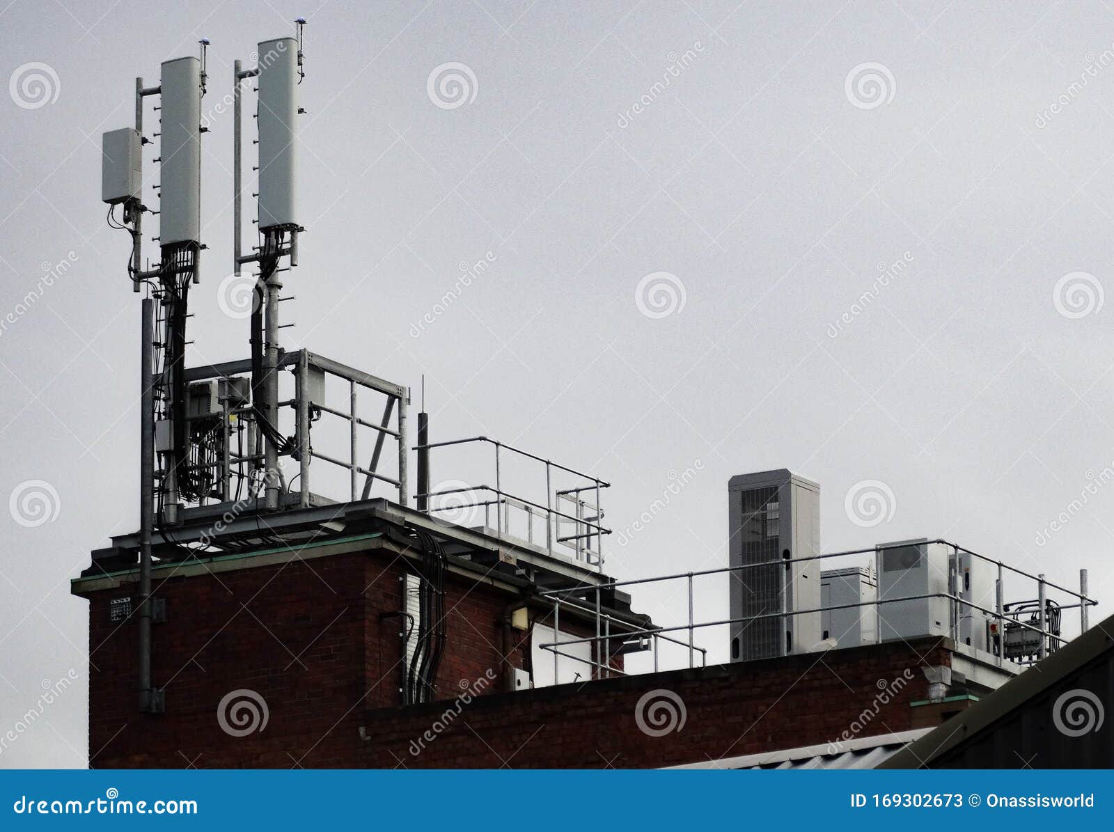 Two Antenna Telecommunications Repeaterrs Stock Image - Image of ...