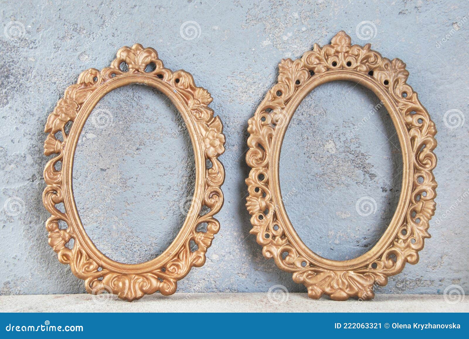 Two Antique Brass Picture Frames Stock Image - Image of photograph ...
