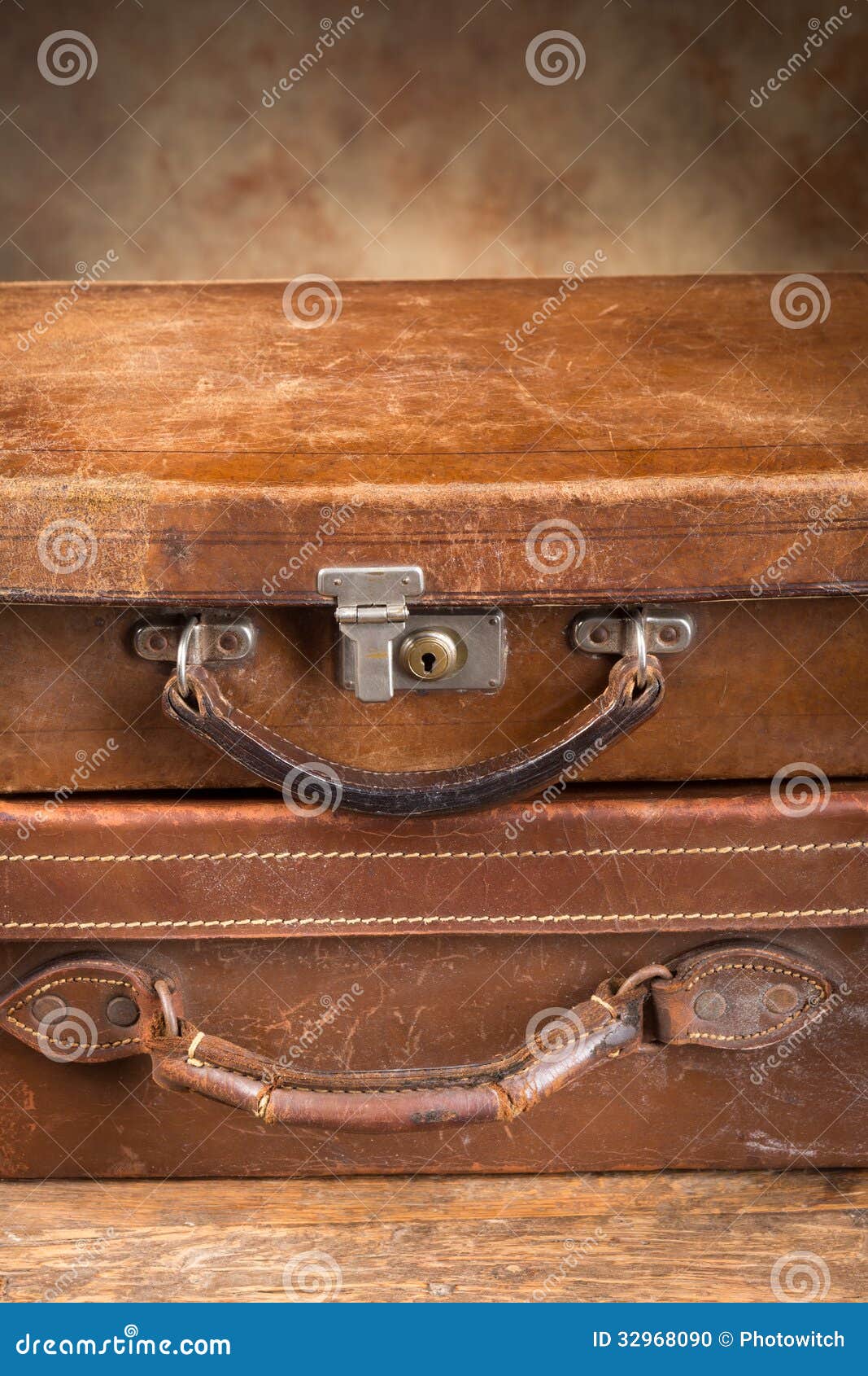 Two Antique Closed Suitcases Stock Photo - Image of suitcases, classic ...