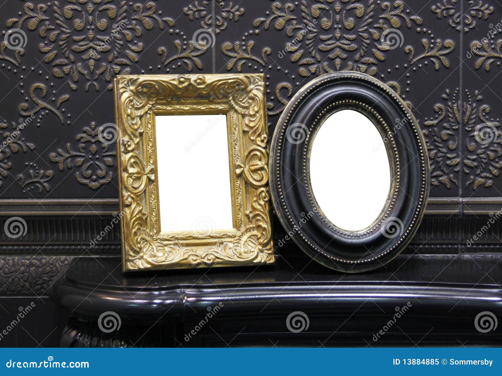 Two antique photo frames stock image. Image of gold, photograph - 13884885
