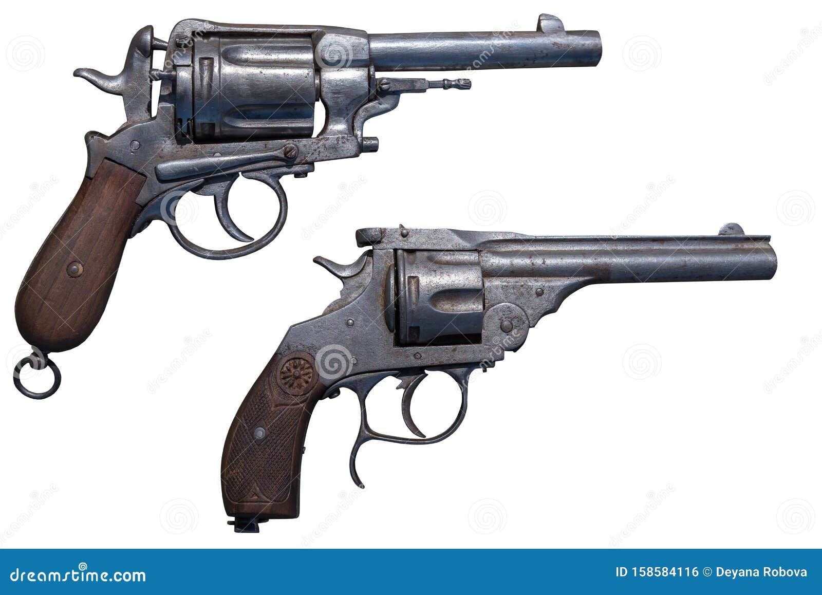 Two Antique Revolvers. Ancient Weapon. Stock Photo | CartoonDealer.com ...