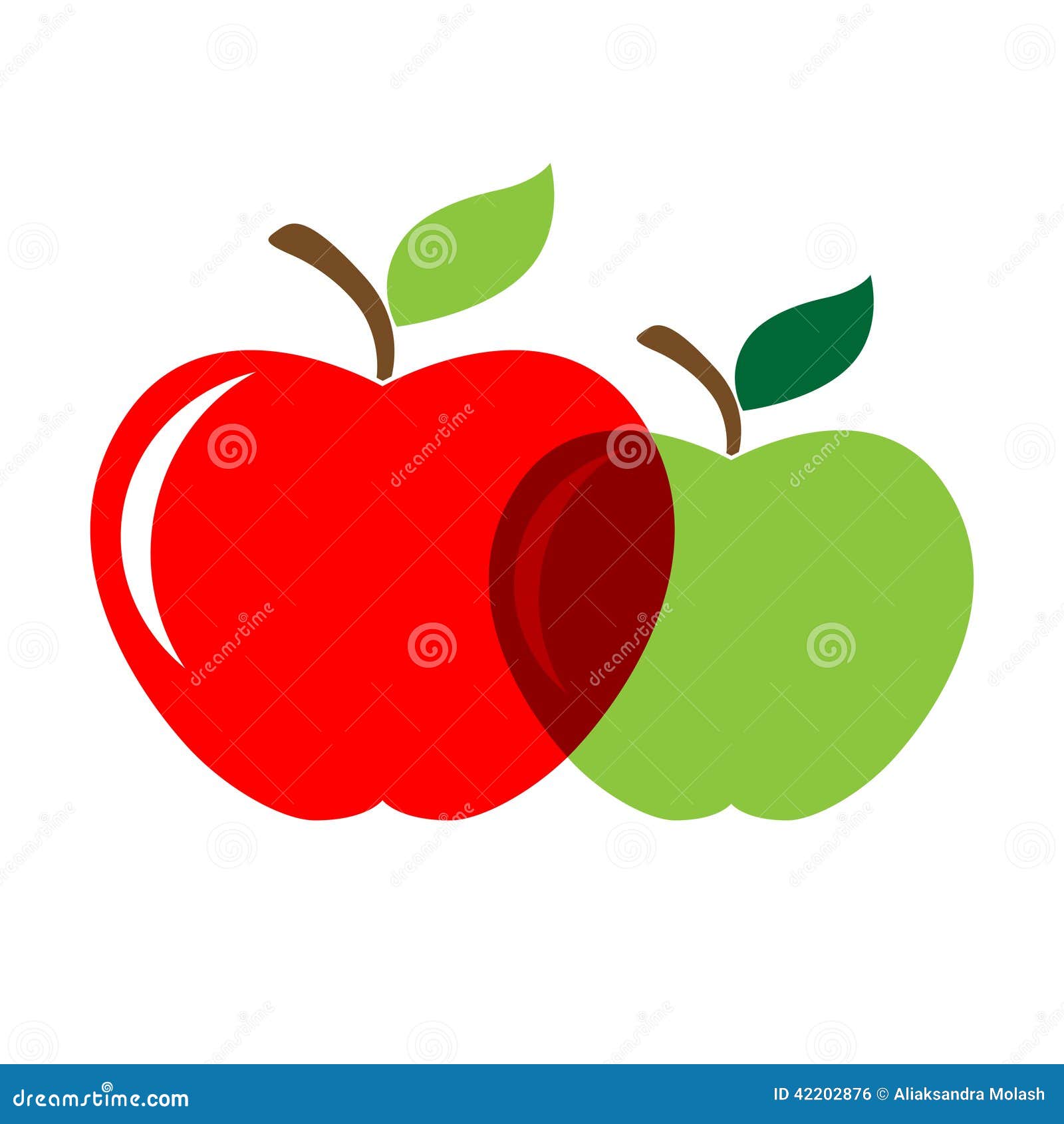 Two appels stock vector. Illustration of delicious, isolated - 42202876