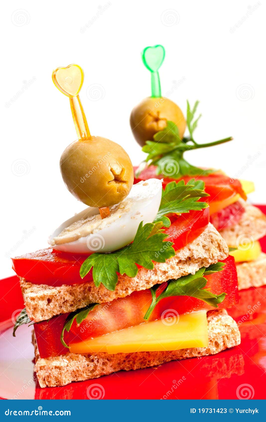 Two appetizer sandwiches stock image. Image of culinary - 19731423
