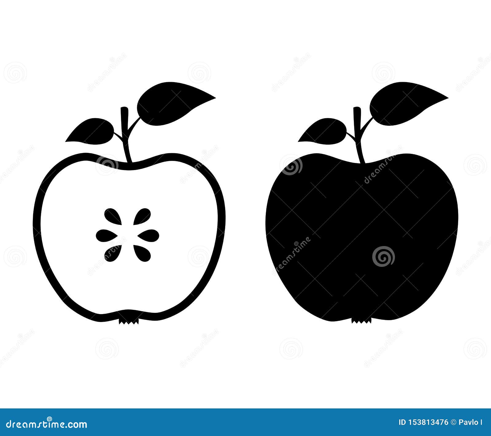 Two apple icons - vector stock illustration. Illustration of quality ...