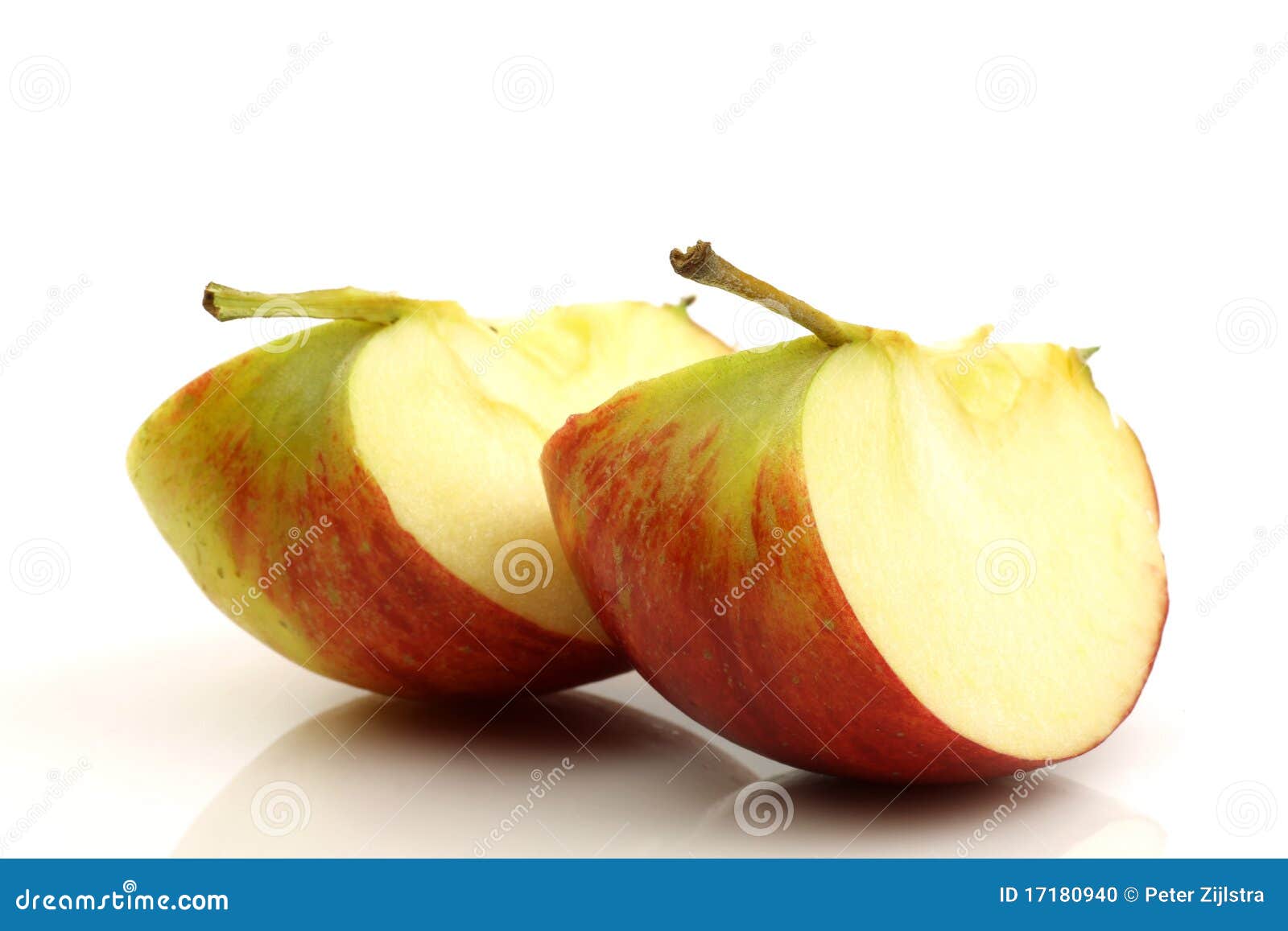 Two apple pieces stock photo. Image of ripe, juicy, lunch - 17180940
