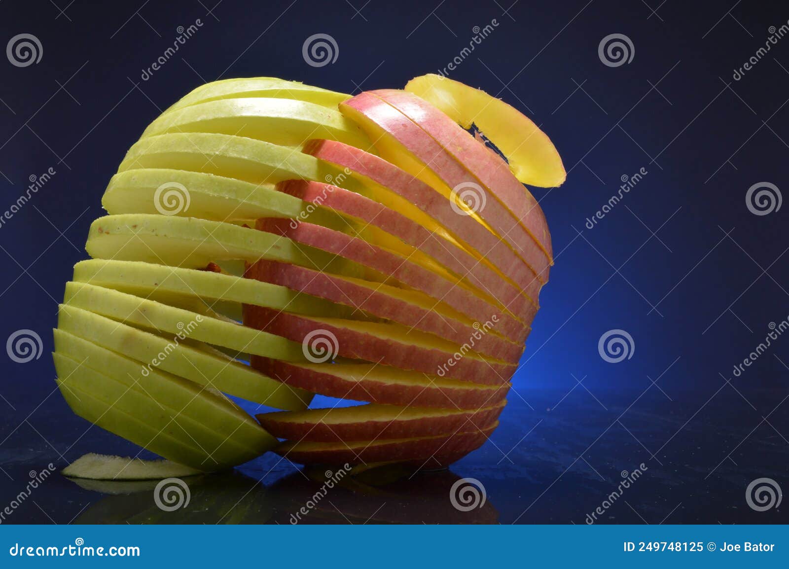 Two Apples Sliced into Spirals Stock Image - Image of apple, friendship ...