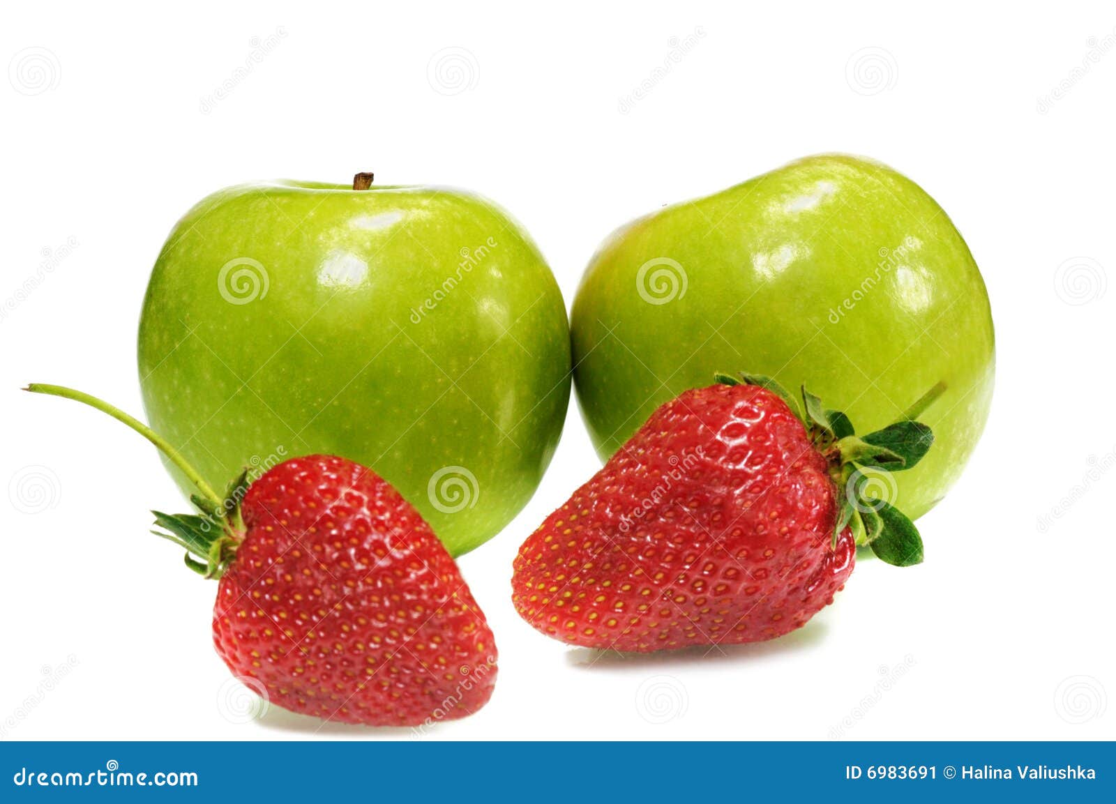 Two apple with strawberry stock image. Image of isolated - 6983691