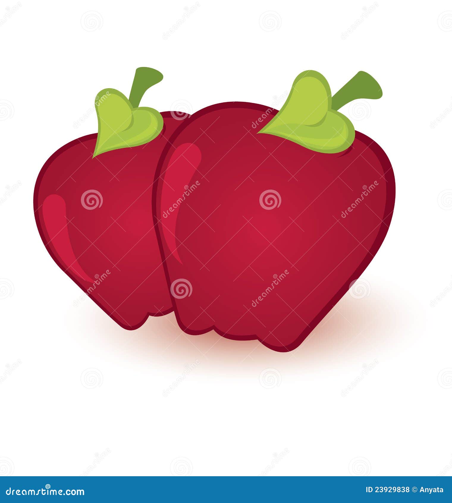 Two-apples stock vector. Illustration of health, cartoon - 23929838