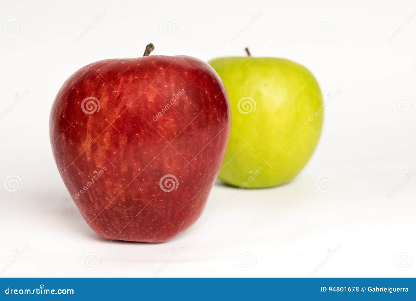 Two Apples Together a Red and a Green Isolated. Stock Photo - Image of ...