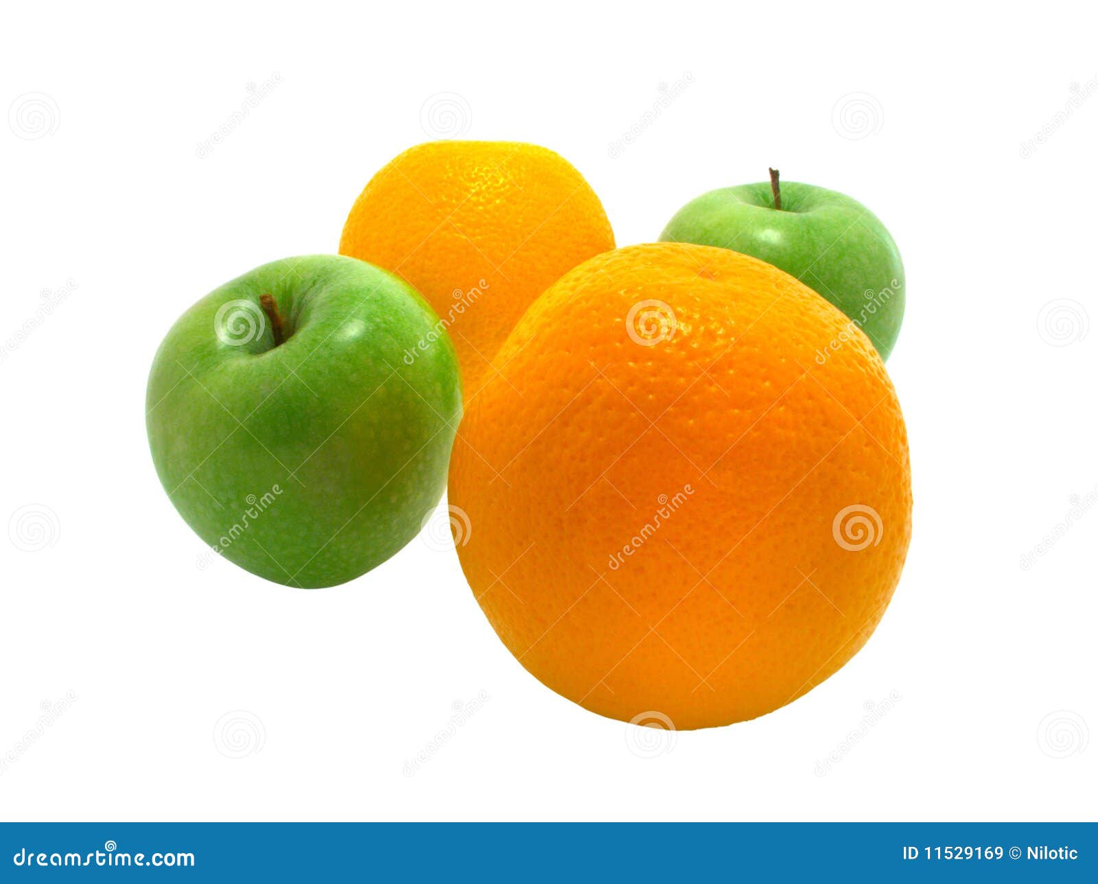 Two Apples and Two Oranges on White Stock Image - Image of comparing ...