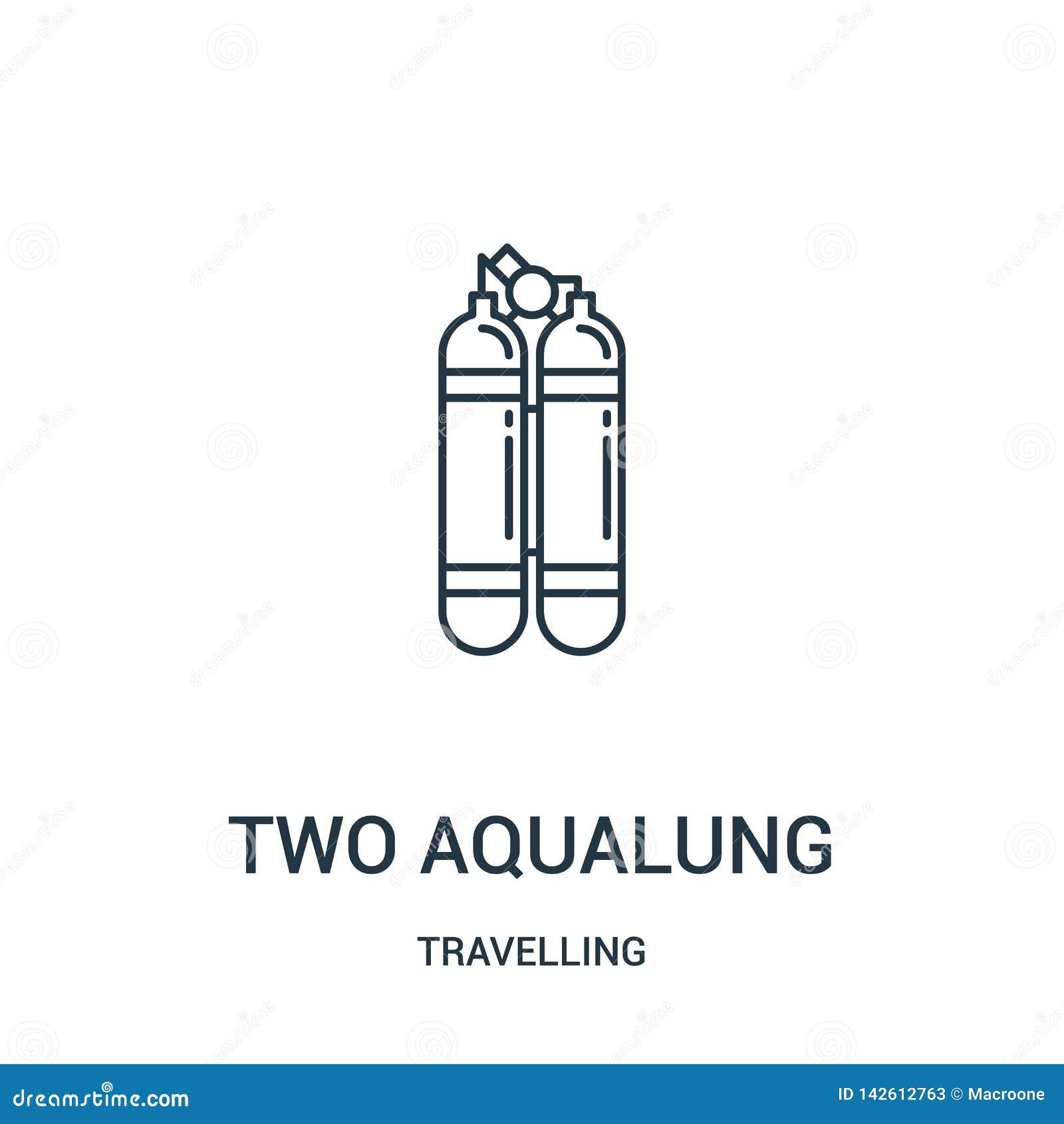 Two Aqualung Icon Vector from Travelling Collection. Thin Line Two Aqualung Outline Icon Vector ...