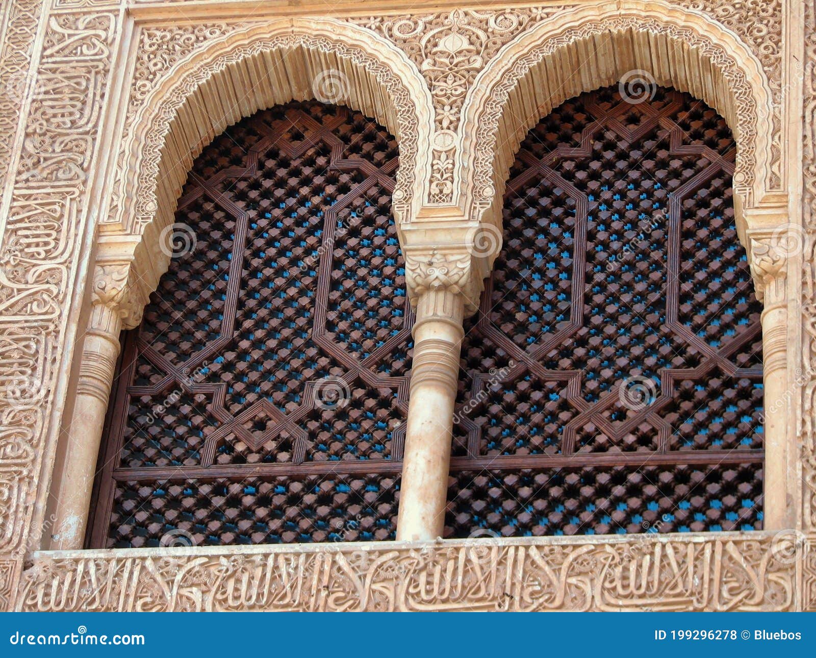 Two Arabian-style Windows on the Facade of the Building Decorated with ...