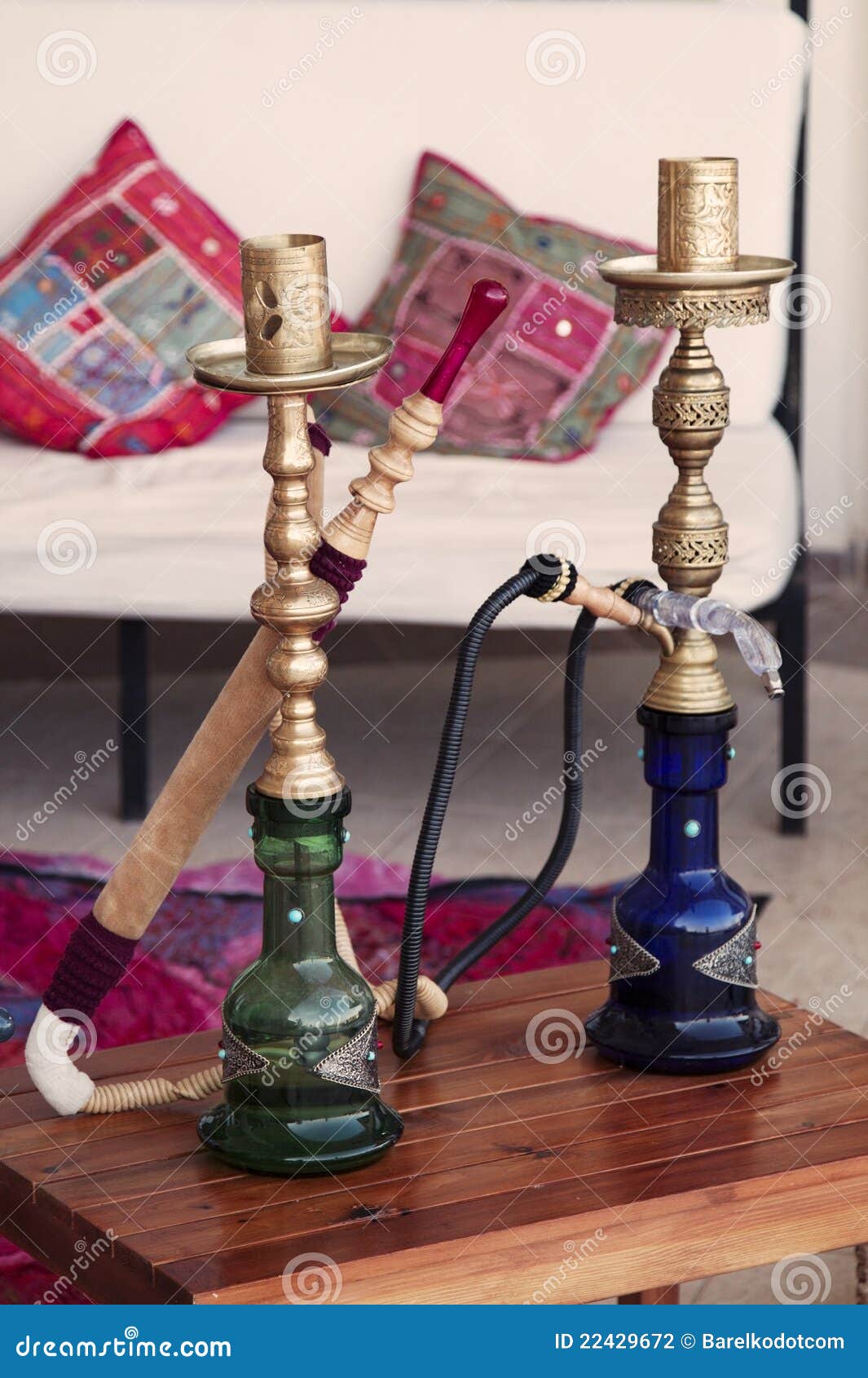 Two Arabic Shisha pipes stock photo. Image of culture - 22429672