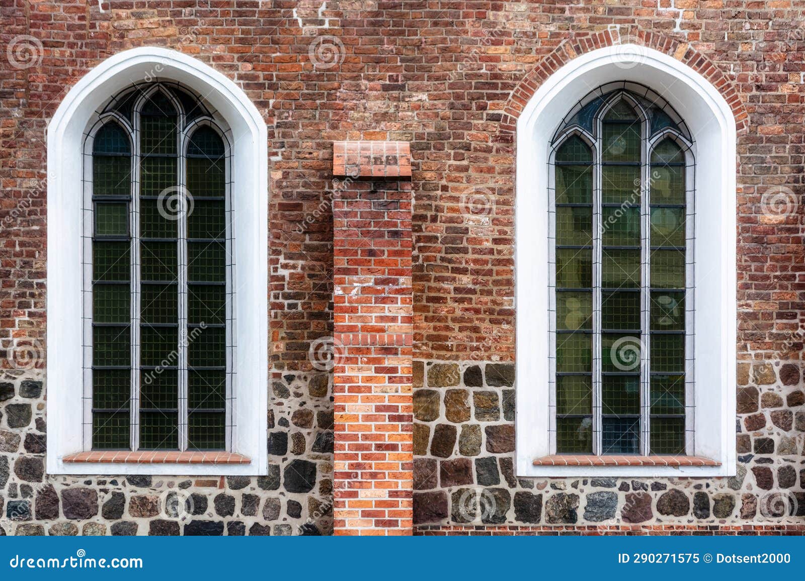 Two arched windows stock image. Image of lattice, symmetry - 290271575