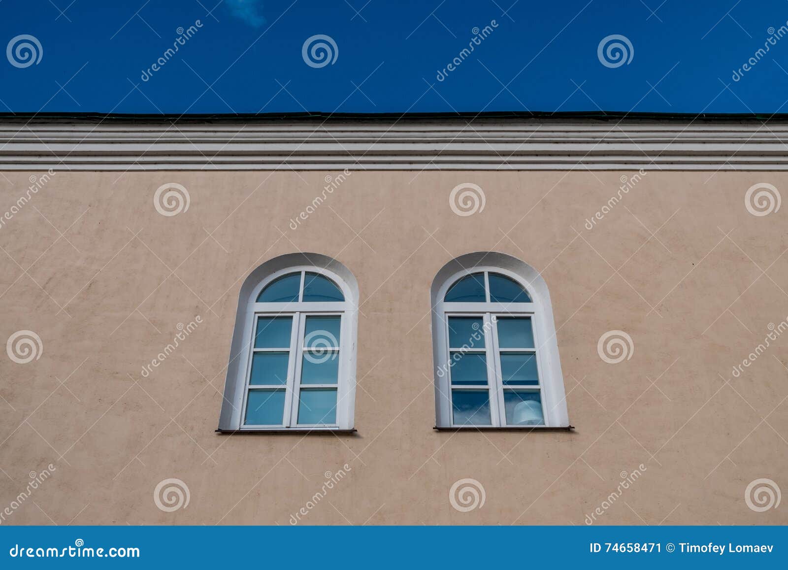Two arched windows stock image. Image of design, facade - 74658471