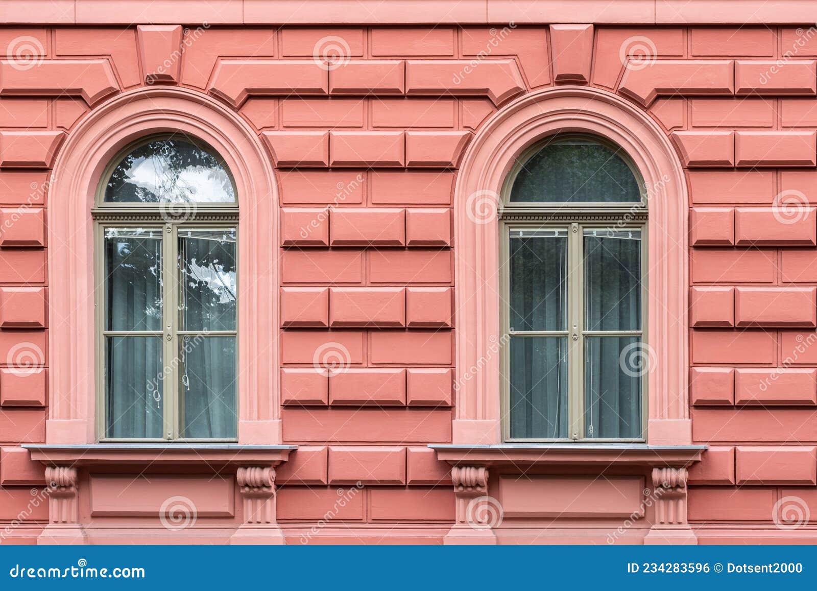 Two arched windows stock photo. Image of outside, architecture - 234283596