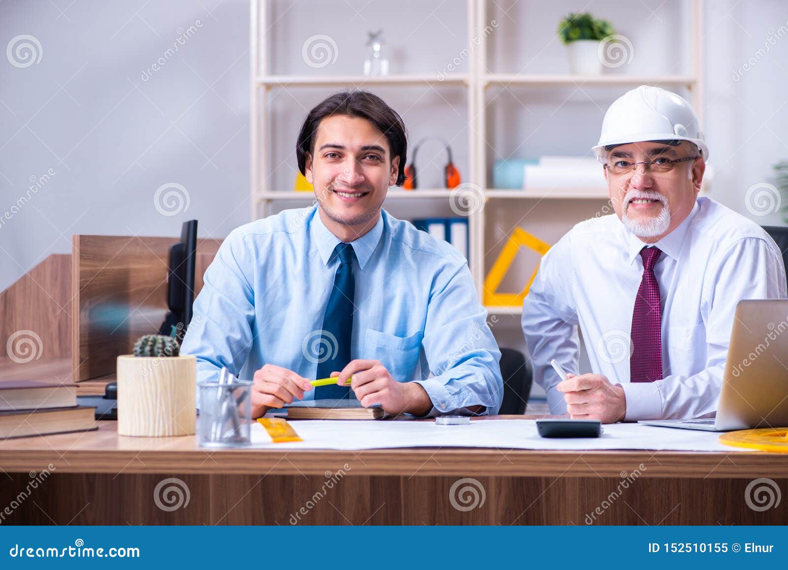 Two Architects Working on the Project Stock Image - Image of architect ...