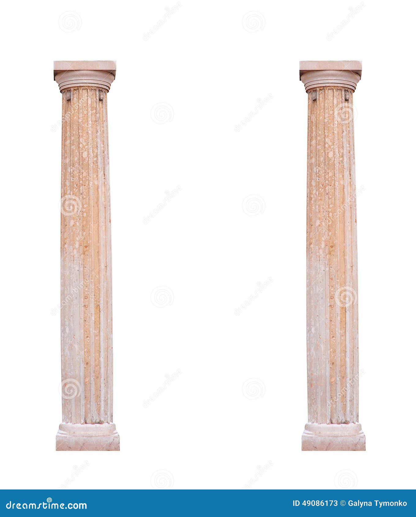 Two Architectural Columns on a White Background Stock Image - Image of ...