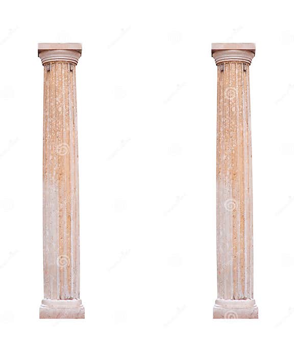 Two Architectural Columns on a White Background Stock Image - Image of ...
