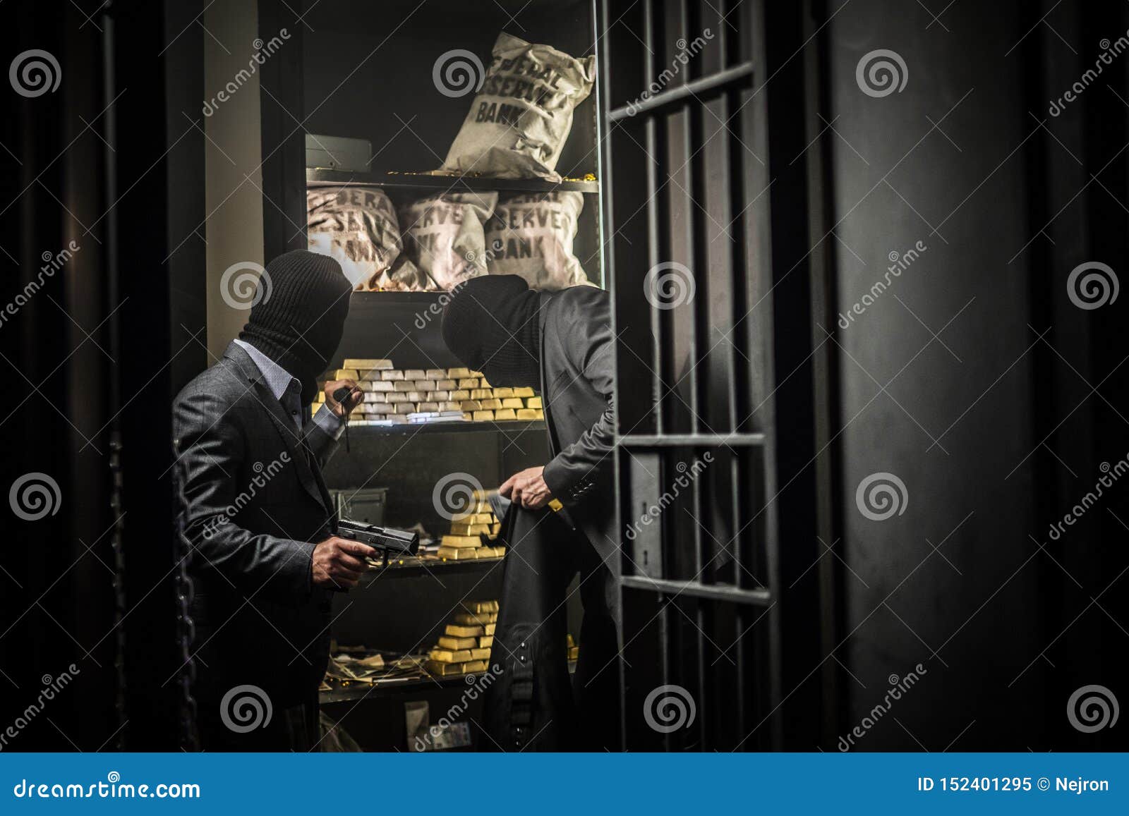 Two Ardmed Men Robbing a Bank Stock Image - Image of casino, protection ...