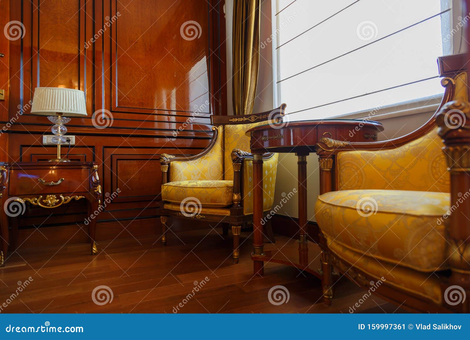Two Armchairs and a Coffee Table in a Luxury Apartment Stock Image ...