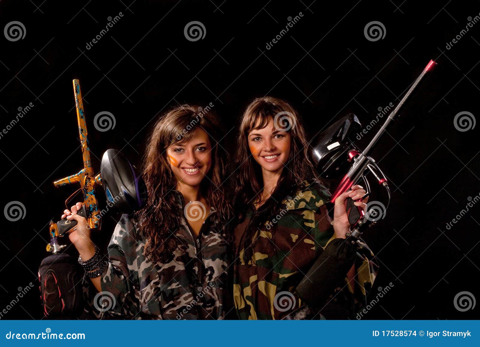 Two armed girls stock photo. Image of professional, equipment - 17528574