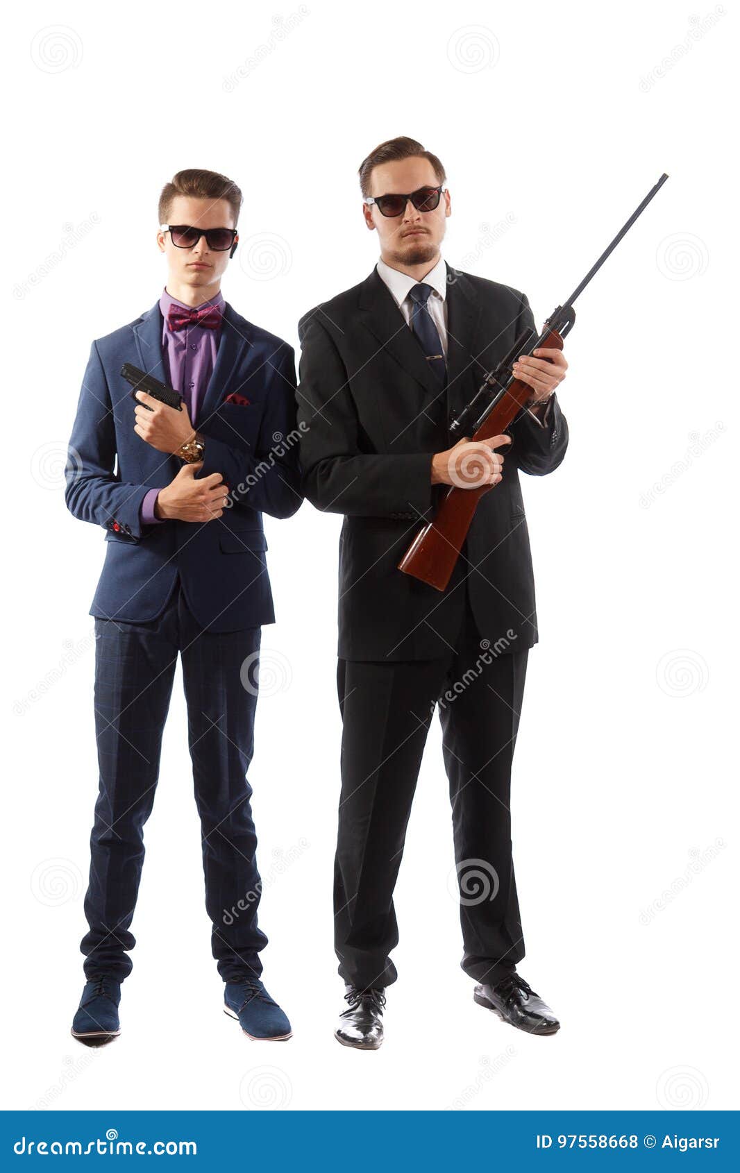 Two armed men stock photo. Image of person, handgun, gunman - 97558668