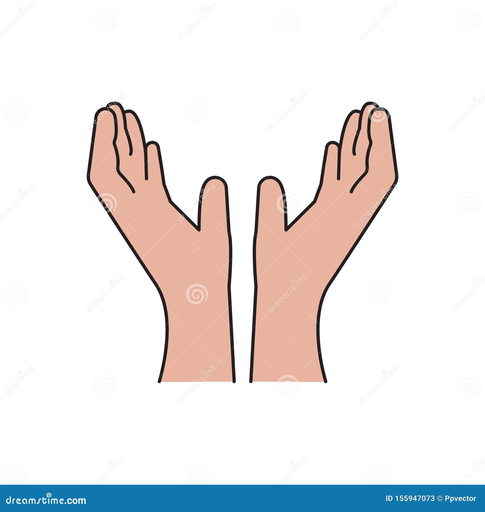 Two arms vector icon. care stock vector. Illustration of dark - 155947073