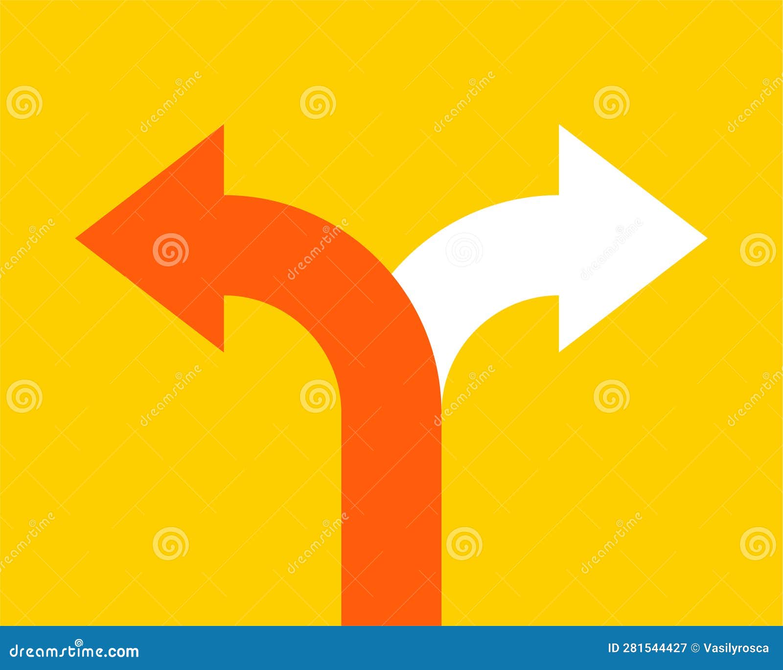 Two Arrow Double Direction Option Way. Fork Path Two Pathway Multi ...