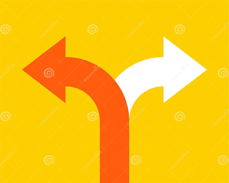 Two Arrow Double Direction Option Way. Fork Path Two Pathway Multi ...