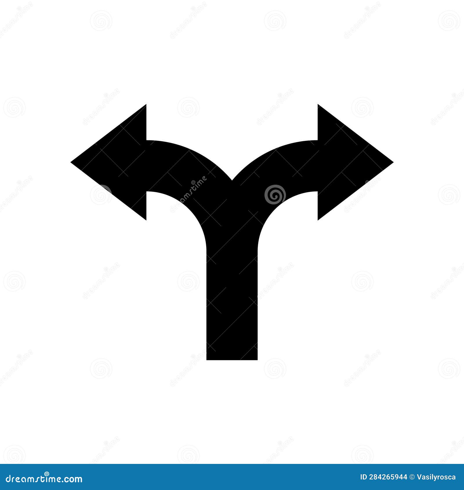 Two Arrow Double Direction Option Way. Fork Path Two Pathway Multi ...