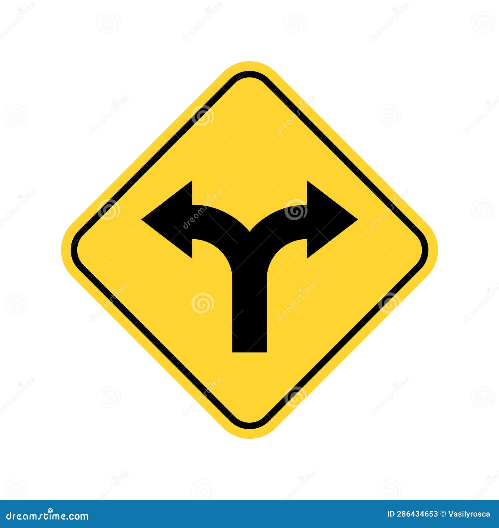 Two Arrow Double Direction Sign Option Way. Fork Path Two Pathway Multi ...