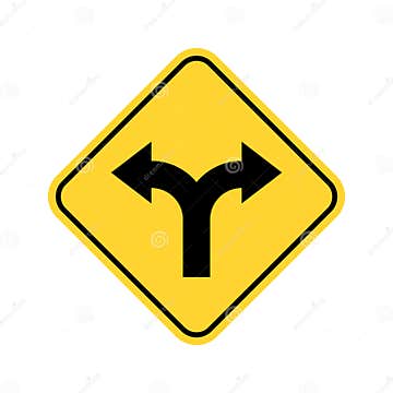 Two Arrow Double Direction Sign Option Way. Fork Path Two Pathway Multi ...
