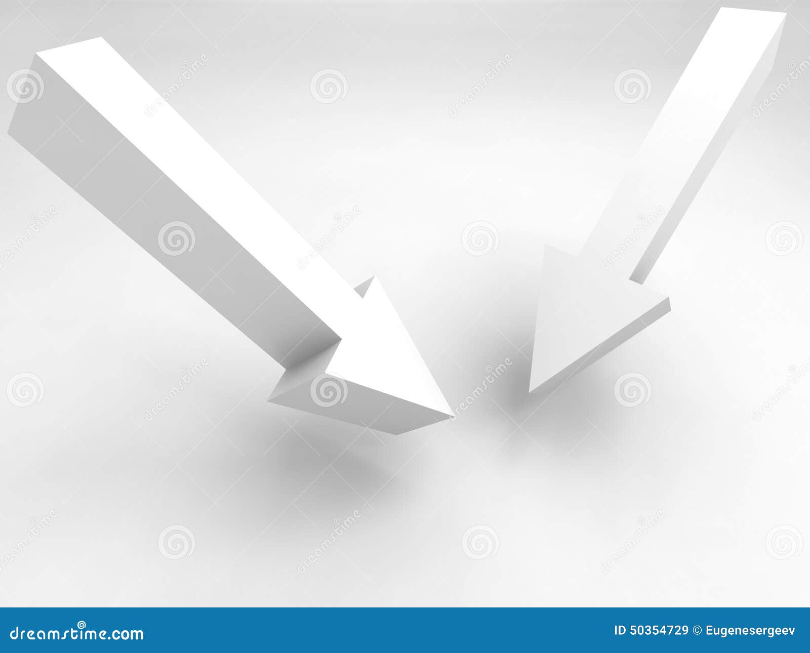 Two Arrow Signs Mark One Position, 3d Render Stock Illustration ...