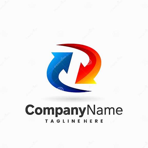 Two Arrow Spinning Logo Design Stock Vector - Illustration of ...