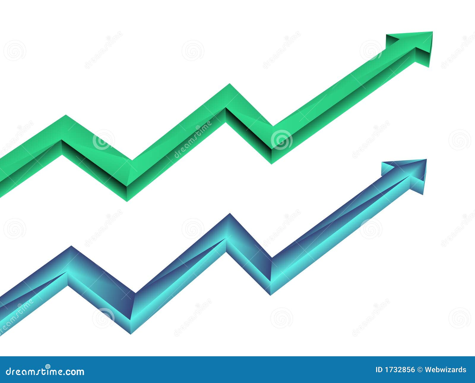 Two arrows stock illustration. Illustration of white, blue - 1732856